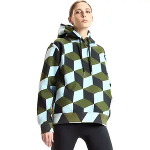 Cynthia Rowley Printed Hoodie - Geo Green/blue Combo