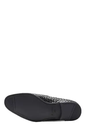 A. VEER Cairo Woven Loafer - Black Leather