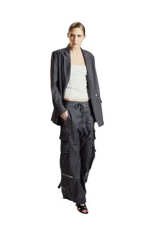 Cynthia Rowley Pinstripe Cargo Pants