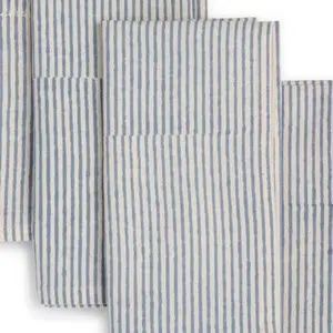 SUSTAINABLE THREADS Vertex Hand Block Printed Napkinsset Of 4 - Blue Moon