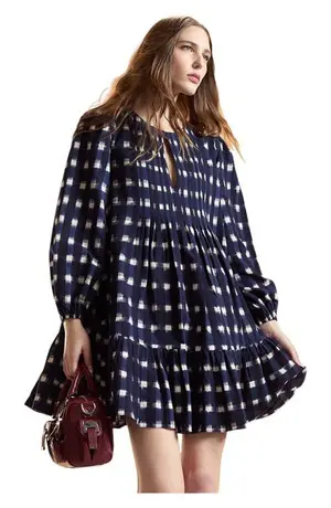 Cynthia Rowley Pintuck Mini Dress - Navy Multi