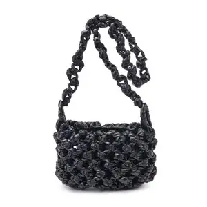 MODA LUXE Braided Woven Crossbody - Black
