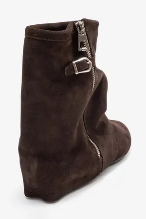 FOREVER & ALWAYS SHOES Leather Zip Boot