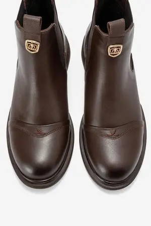 FOREVER & ALWAYS SHOES Leather Buckled Chelsea Boot