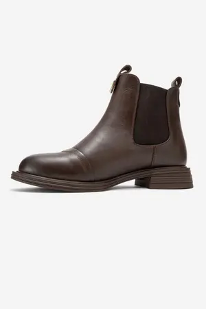 FOREVER & ALWAYS SHOES Leather Buckled Chelsea Boot