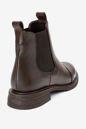 FOREVER & ALWAYS SHOES Leather Buckled Chelsea Boot