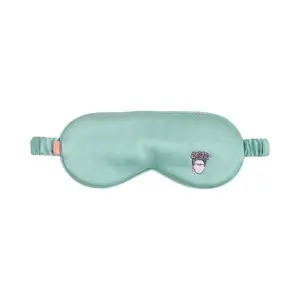 LOST PATTERN Silk Sleep Eye Mask - Teal