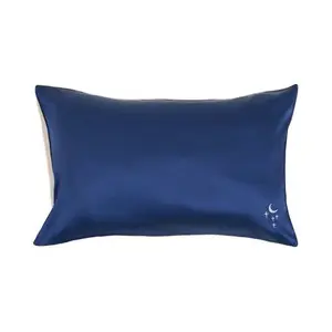 LOST PATTERN Silk Pillowcase Navy