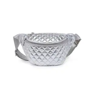 MODA LUXE Quilted Metallic Belt Bag