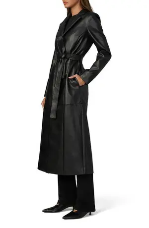 Joe's Jeans Faux Leather Trench Coat With Belt