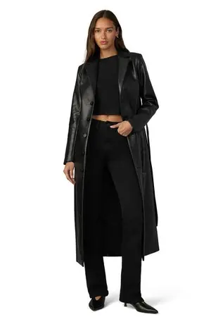 Joe's Jeans Faux Leather Trench Coat With Belt