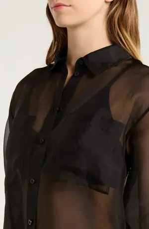 FRAME The Silk Organza Button-up Shirt