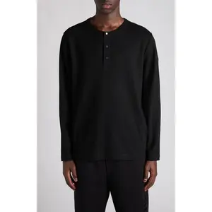Moncler Logo Patch Waffle Stitch Long Sleeve T-shirt