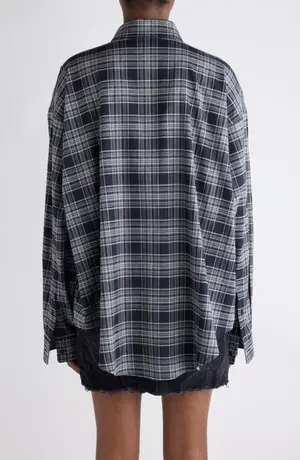 Balenciaga Regular Fit Plaid Button-up Shirt
