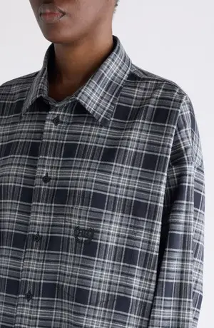 Balenciaga Regular Fit Plaid Button-up Shirt