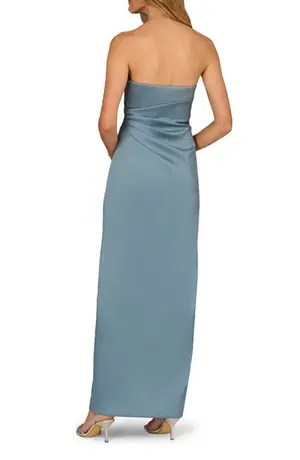 Aidan Mattox Strapless Column Gown