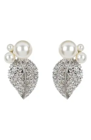 JENNIFER BEHR Blanca Faux Pearl & Pavé Drop Earrings - Crystal Pearl