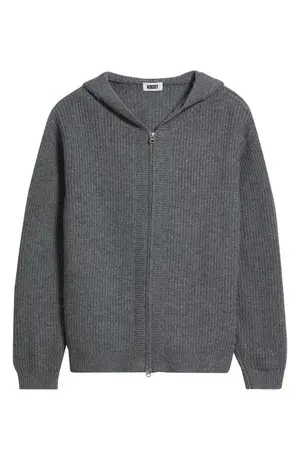 KROST Rib Wool Hooded Zip Cardigan
