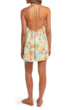 PETAL & PUP Cotton-blend Halter Romper
