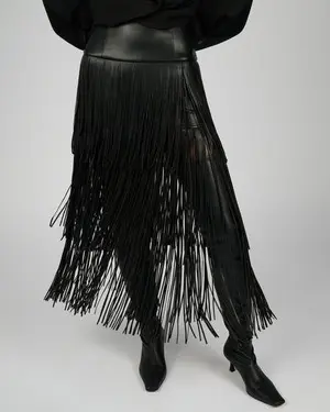 WeWoreWhat Fringe Midi Skirt