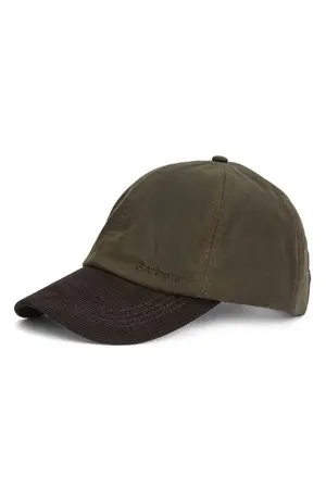 Barbour Ashby Adjustable Baseball Cap - Olive/brown