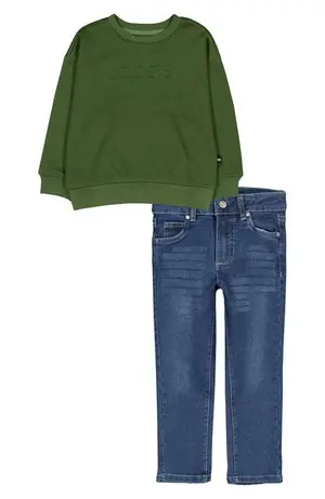 Joe's Jeans Fleece Sweatshirt And Straight-leg Jeans Set