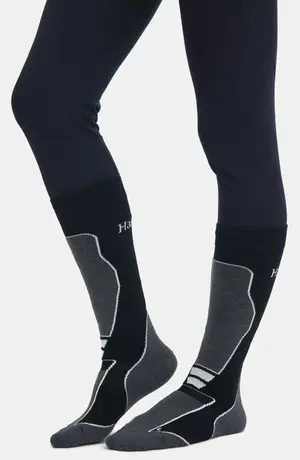 HALFDAYS Light Cushion Ski Crew Socks - Black