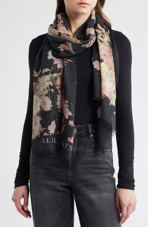 ALLSAINTS Armada Oversize Long Scarf - Black