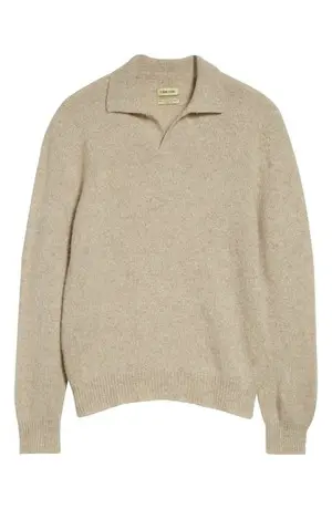 De Bonne Facture Long Sleeve Wool Polo Sweater