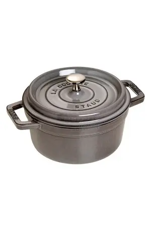STAUB 2.75-quart Enameled Cast Iron Dutch Oven - Graphite Grey