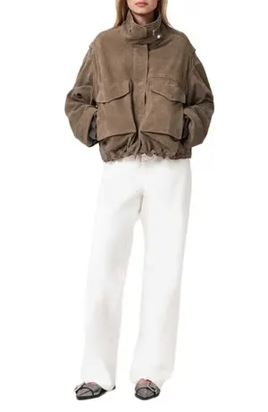 ALLSAINTS Clay Suede Jacket - Walnut Brown