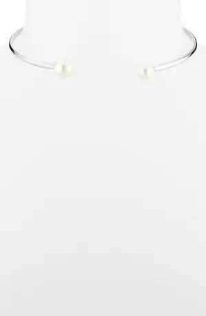 Shashi Jemima Faux Pearl Open Choker Necklace