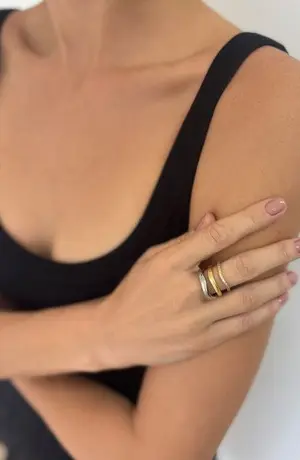 ST. MORAN Set Of 3 Wavy Band Rings