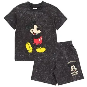 Disney Mickey Mouse & Friends Wash T-shirt & Shorts Set - Mickey Mouse & Friends Black