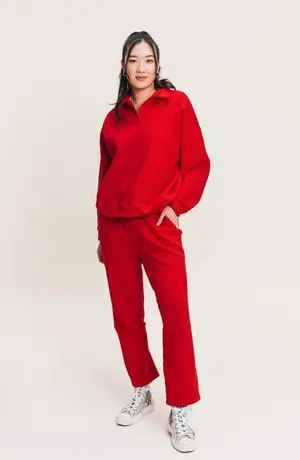 OCIO Organic Cotton Teddy Cropped Pants - Pop