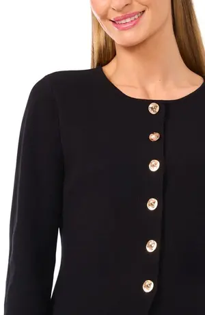 Ted Baker London Collarless Cardigan - Rich Black