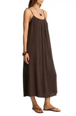 SEA LEVEL Sunset Tie Back Cover-up Dress - Espresso