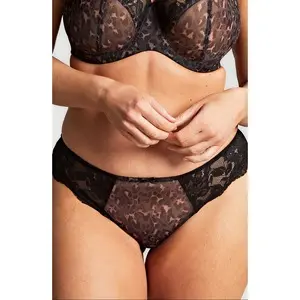 Panache Nina Lace Cheeky Bikini Bottom - Black Leopard