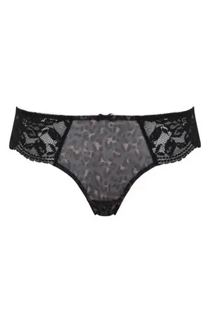Panache Nina Lace Cheeky Bikini Bottom - Black Leopard