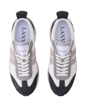 LANVIN Bumpr Sneakers In Mesh And Brushed Suede - Grey