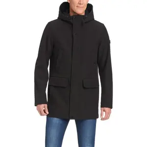 Vince Camuto Insulated Hooded Soft Shell Jacket - Black