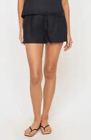 L*Space Lia Linen Shorts - Black