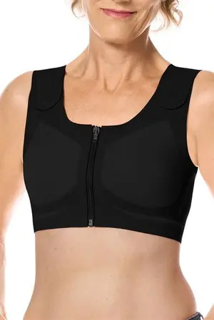 AMOENA Lymphflow Wire-free Bra With Front Closure - Black