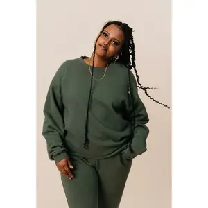 OCIO Organic Cotton Teddy Oversized Crewneck - Spruce