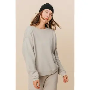 OCIO Organic Cotton Teddy Oversized Crewneck - Stone