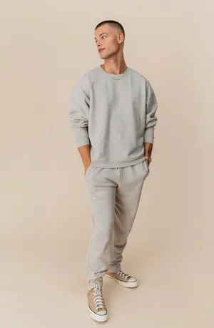 OCIO Organic Cotton Teddy Straight Leg Pant Stone