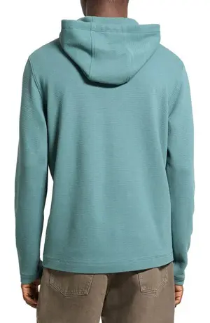 Theory Delroy Studio Textured Hoodie - Dark Feldspar Green