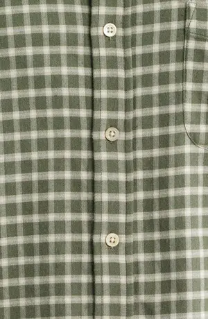 Rails Vance Check Cotton Blend Button-down Shirt - Basil Stone
