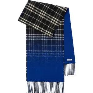Burberry Gradient Check Cashmere Scarf - Black/calico White
