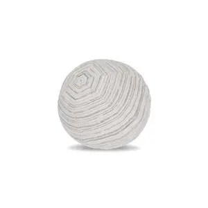 ELAINE SMITH Luxe Stripe Chenille & Boucle Textured Indoor & Outdoor Woven Orb Pillow - Pebble